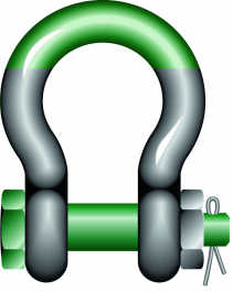 Green Pin Alloy Bow Shackles | 55t - 150t WLL | LGH UK